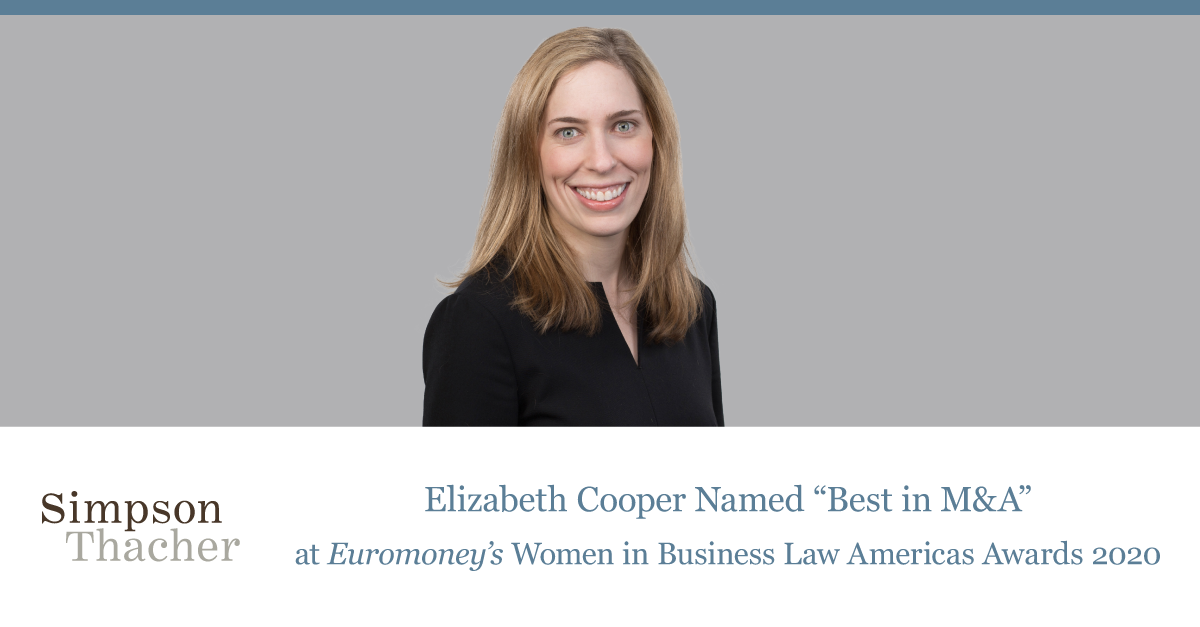Elizabeth Cooper Honored at Euromoney’s Women in Business Law Americas ...
