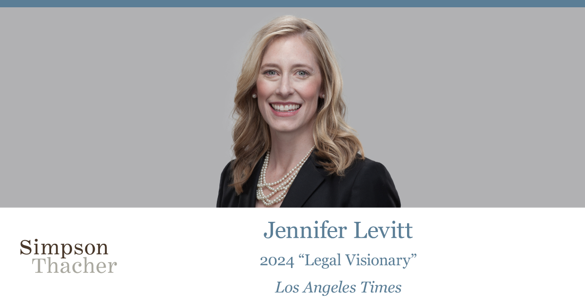 Jennifer Levitt Named a Los Angeles Times 2024 “Legal Visionary”