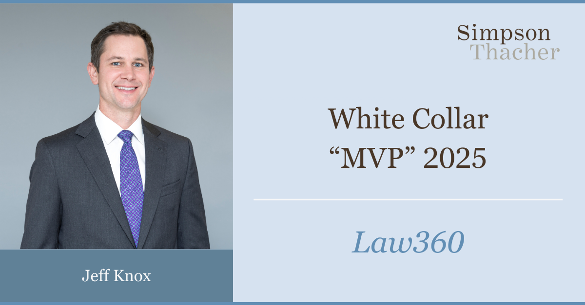 Jeff Knox Profiled in Law360 as 2025 White Collar “MVP”
