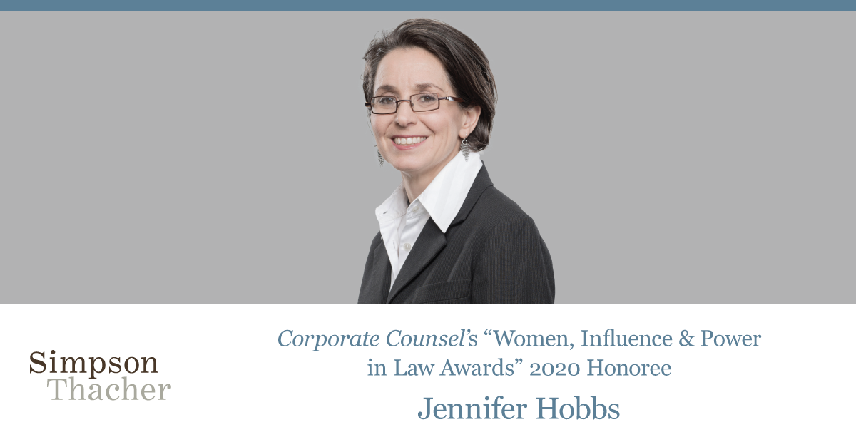 Jennifer Hobbs Profiled in Corporate Counsel’s “Women, Influence ...